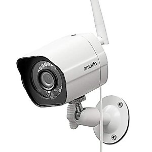 Zmodo 1080p Full HD Outdoor Wireless Security Camera System, Plug-In, Smart Home Indoor Outdoor WiFi IP Camera with Night Vision, Compatible with Alexa