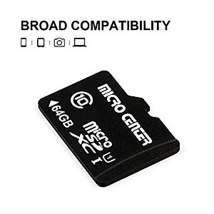 Micro Center 64GB Class 10 MicroSDXC Flash Memory Card with Adapter for Mobile Device Storage Phone, Tablet, Drone & Full HD Video Recording - 80MB/s UHS-I, C10, U1 (5 Pack)