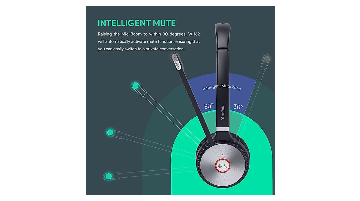 Yealink WH62 Wireless Headset - Clear Calls & Comfort
