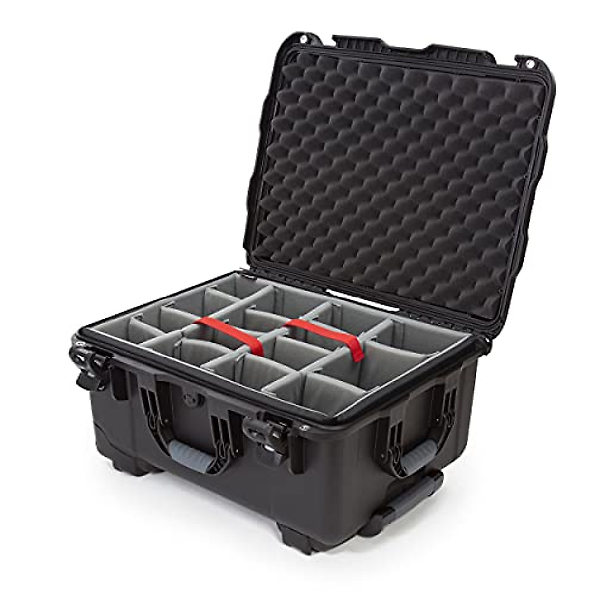 Nanuk 950 Waterproof Hard Case with Wheels and Padded Divider - Black & Lid Organizer for 950 Case (950-LIDO)