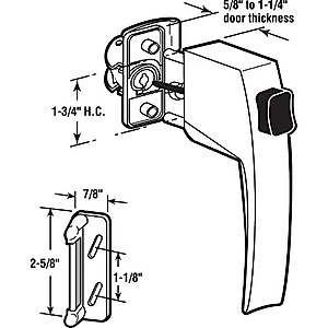 Prime-Line K 5007 Screen and Storm Door Push Button Latch Set With Night Lock – Replace Old or Damaged Screen or Storm Door Handles Quickly and Easily – Fits Doors 5/8 – 1-1/4 In. Thick, Black Finish (Single Pack)