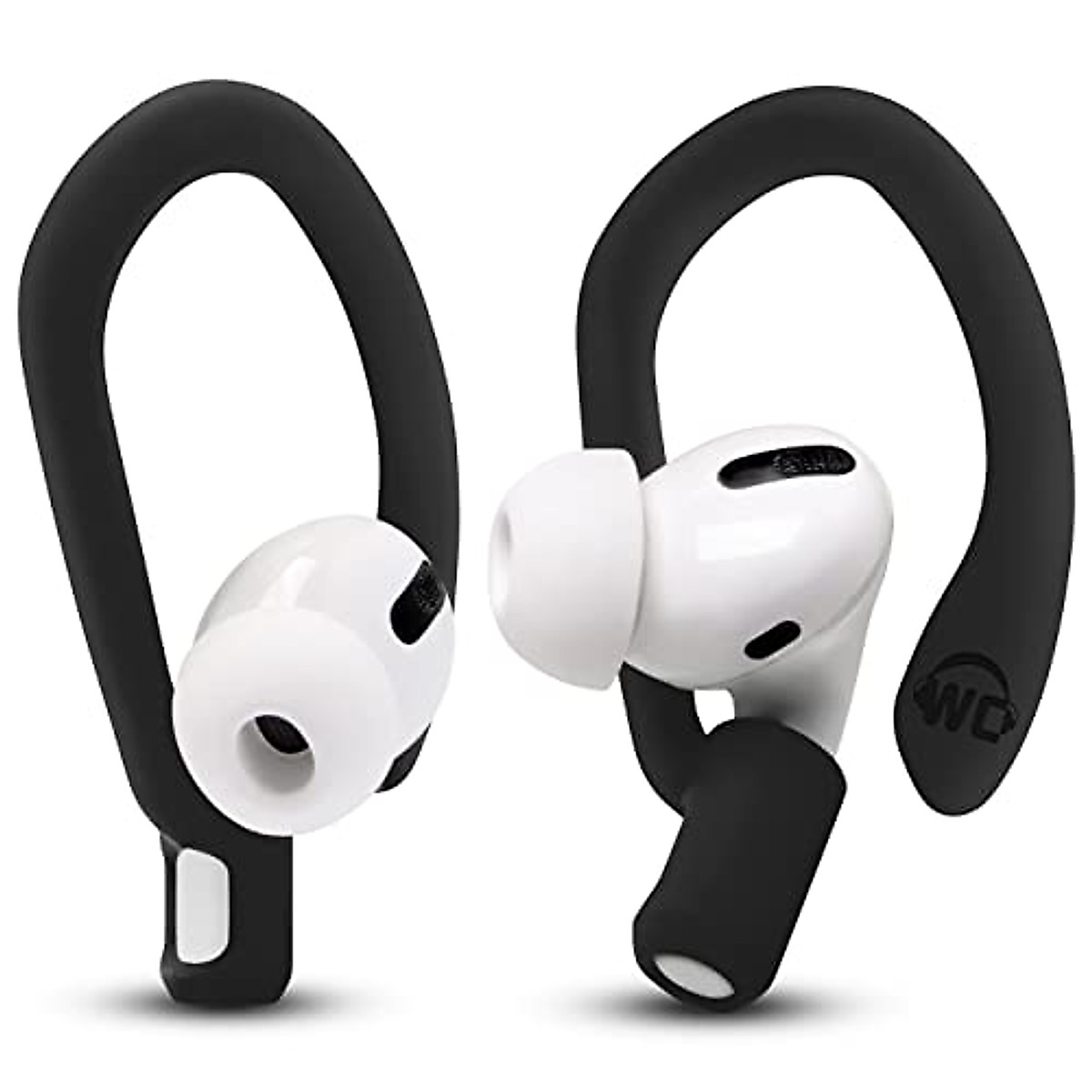 WC HookZ + WC TipZ - Over Ear Hooks and Memory Foam Tips Combo for Airpods Pro by Wicked Cushions | Black & Black