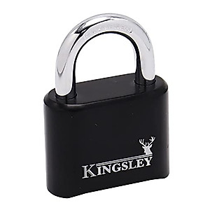 Kingsley Locks 22L Combo Lock, 10,000 Possible Combinations, Combination Padlock, Hardened Steel, Heavy Duty Outdoor Weatherproof Combo Lock for Sheds, Fence, Gym Lock, Gate, Sports Locker (Black)