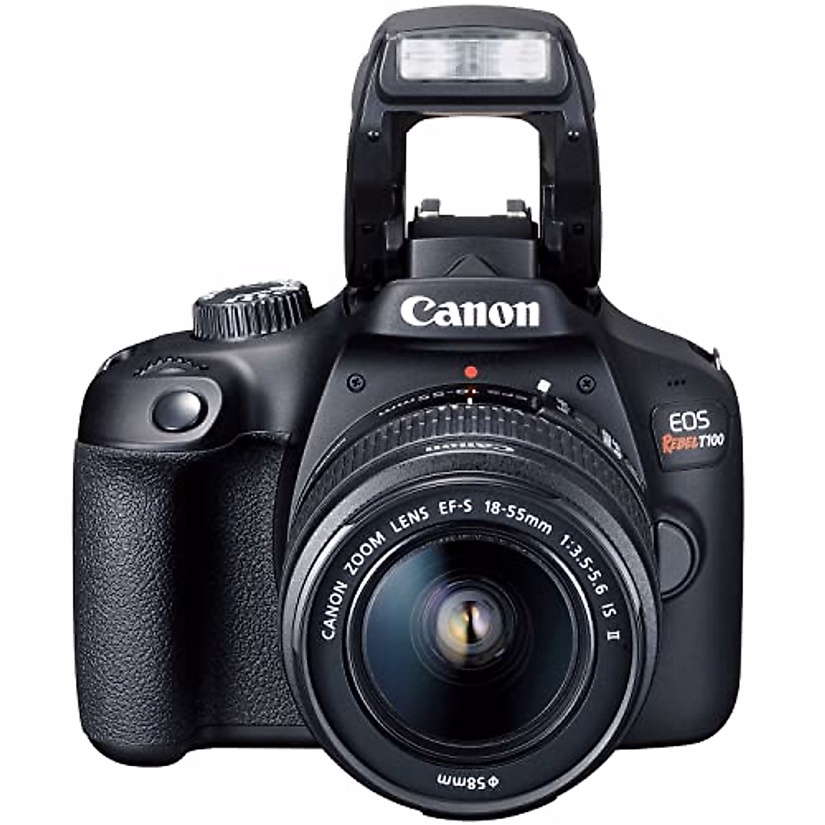 Rebel T100 / 4000D DSLR Camera with EF-S 18-55mm f/3.5-5.6 is II and EF 75-300mm f/4-5.6 III Lens + Accessory Bundle Kit (Flash, Travel Charger, Extra Battery, and More)