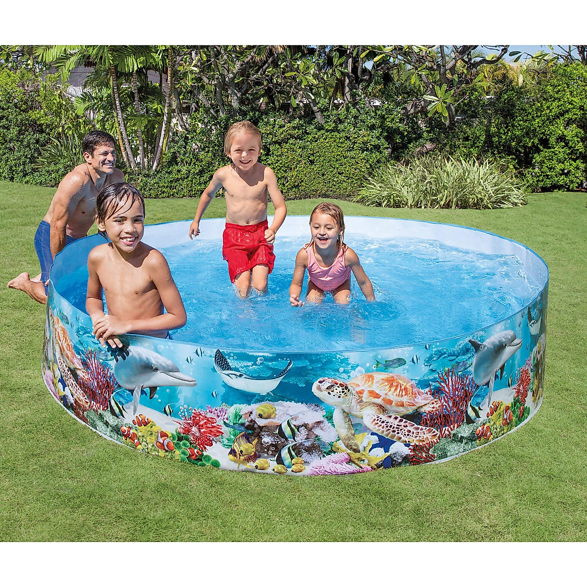 Intex 58472EP SnapSet Kiddie 8 x 8 Foot Instant Backyard Swimming Pool for Kids 3 Years Old and Up with Repair Patch, Deep Sea Blue (2 Pack)