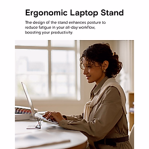 MOFT Invisible Slim Laptop Stand, Adhesive and Reusable, Adjustable Perfect Viewing Angles, Compatible with Laptops Up to 15.6", (Starry Grey)