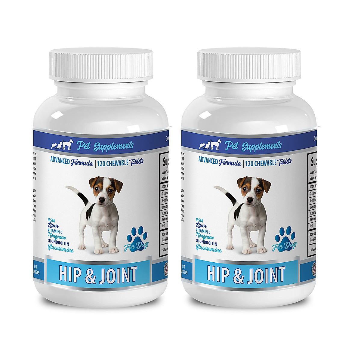 Pet Supplements Joint Chews for Dogs - Hip & Joint Support - for Dogs - Chewable - msm for Pets - 2 Bottle (240 Chewable Tablets)