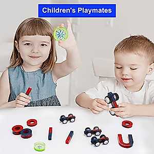 MakerFocus Science Magnet Kits for Kids:Educational Magnet Science Projects STEM Magnets Experiment Tools Physics Lab Magnet Kits Includes Bar/Ring/Horseshoe/Compass/Magnetic Iron Powder, White