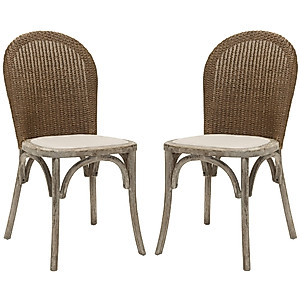 Safavieh Mercer Collection Sharon Finish Taupe Side Chairs, Antique Oak, Set of 2