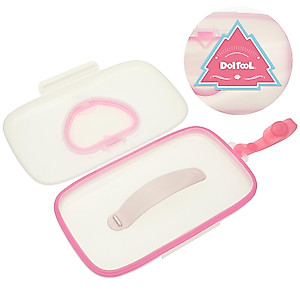 Wipes Dispenser for Travel, Portable Wipe Holder Wipes Container Refillable Diaper Wipe Case for Travel Outdoor Cars Wipes Pouch Reusable Diaper Wipe Holders (Pink)