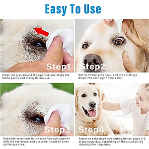 Dog Eye Drops, Natural Eye Wash Eye Rinse for Dogs Relief Dry Eyes/Pink Eye & Tear Stains, Soothe Eye Allergies Problems