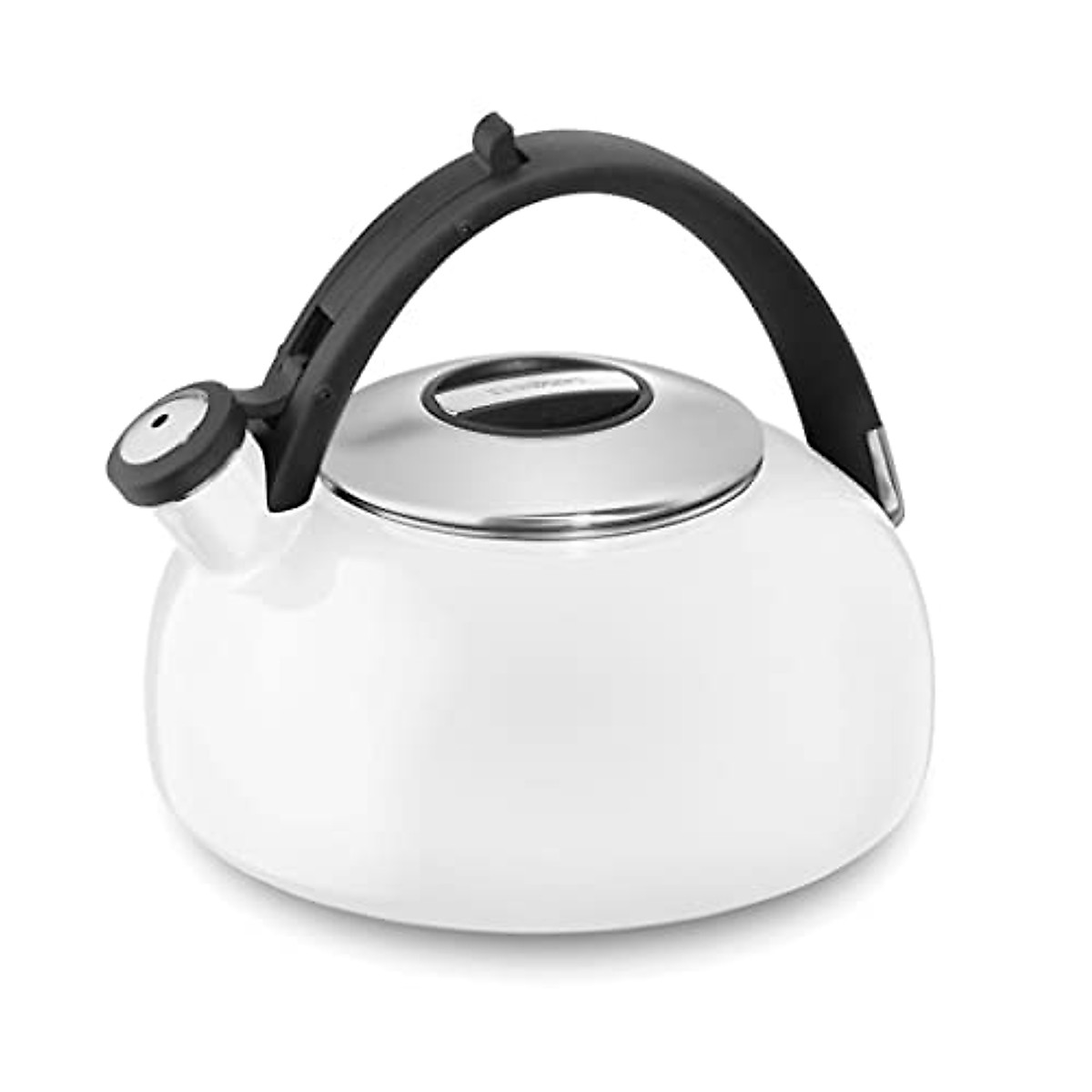 Cuisinart CTK-EOS2W Peak 2-Quart Teakettle, Make 2-Quarts of Boiling Water in this Classic Tea Kettle, Whistle Sound to Signal Water is Ready, White