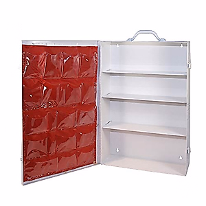 Medique Products First Aid Cabinet with Pockets, Medical Storage with 4 Shelves, Empty - 701MTM