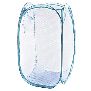 Amosfun Collapsible Laundry Baskets Hamper mesh Basket Large- up hampers Foldable popup- Foldable Easy Open Mesh Laundry Clothes- Hamper Basket for College Dorm (Black)