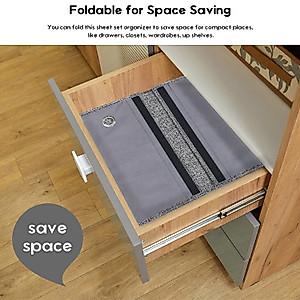 Friday Monkey King & Queen Size Foldable Bed Sheets Set Organizers and Storage 4 Pack, Bedding Storage Box for Bed Sheets, Duvet Covers, Blankets, 15" Dx 13" W x 5.1" H, Linen-like Black, ZMACBBP4