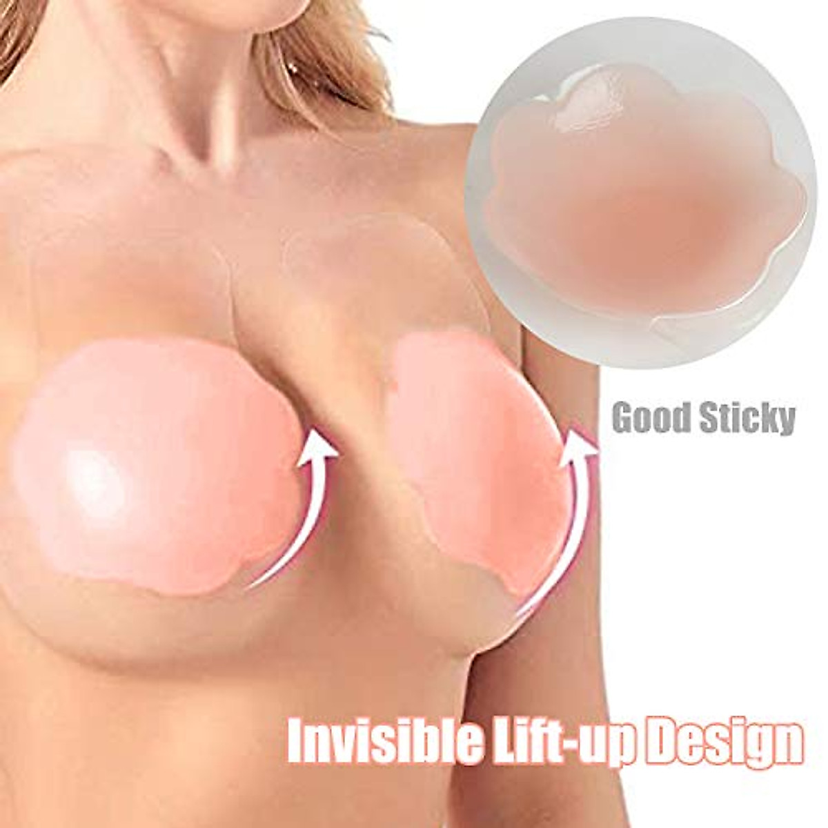 Sticky Bra for Breast Lift Pasties Nipple Covers Invisible Silicone Adhesive Bra Petals Stick on Bra