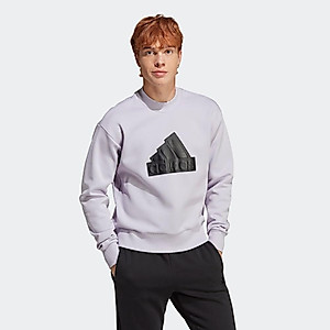 adidas Men's Future Icon Badge of Sport Crewneck, Silver Dawn, Large