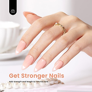 Beetles Builder Gel 6 Colors, 8 in 1 Strengthener Jelly Gel Time to Relax Sheer Peach Clear Builder Nude Pink Skin Tone for All Hard Gel Extension Base Nail Gel False Nail Tips Glue