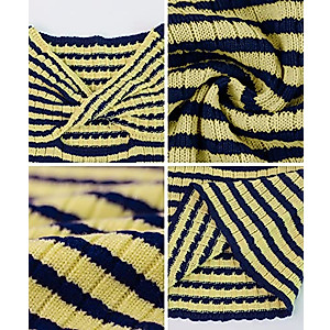 MISSACTIVER Women Striped Knit Bandeau Top Sexy Strapless Sleeveless Twist Front Hollow Out Backless Tube Crop Top Party