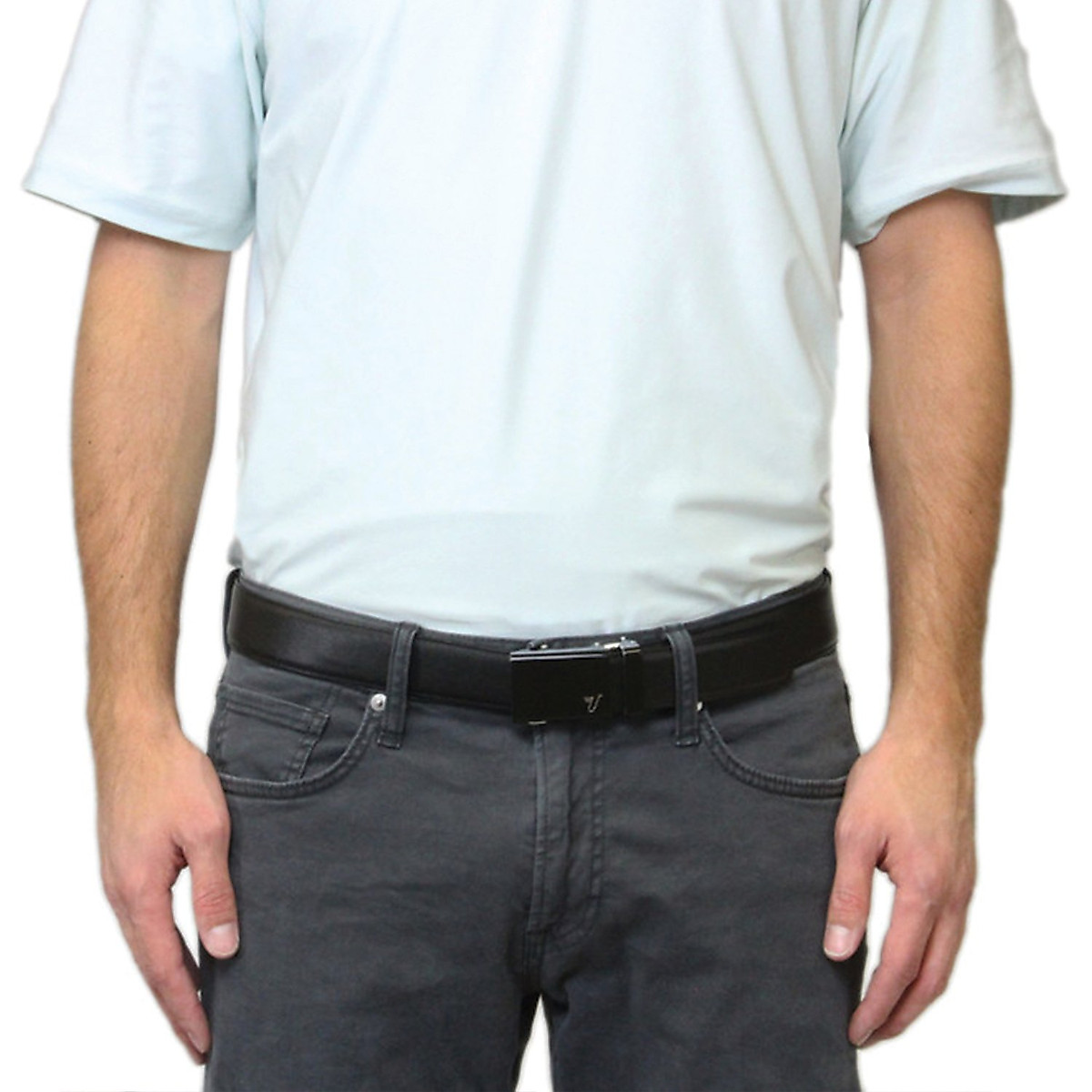 Mission Belt Men's Ratchet Belt - Vader 40 - Black Buckle/Black Leather, Large (36-38)