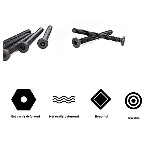 cSeao 12pcs Black 1/4-20 x 2 Socket Cap Screws Allen Head Bolts with One Hex Key