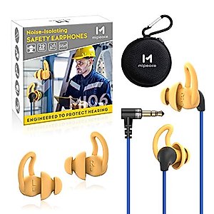 MIPEACE Ear plug Headphones For Work, custom-fit work earbuds earphones-safety headphones for construction industrial