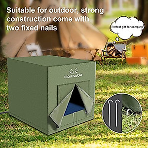 Large Heated Cat House for Outdoor Cats in Winter, Anti-Soaking Insulated Cat House, Elevated & Weatherproof, Warm Cat Shelter with Heating Pad, Outside House Feral Barn Cat (Heated, Large Cuboid)