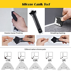 Grout Removal Tool, REALINN Caulking Tool Caulk Remover 3 in 1 Silicone Caulking Tools Kit, Glass Glue Angle Scraper Grout Saw Blade Scraper Caulk Finishing for Kitchen Bathroom Window Sink Tile Joint