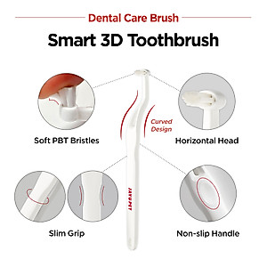 JAYU PET Dental Care Brush (Soft Bristles) 3ea - Toothbrush for Small Dog and Cat with Horizontal Head & Easy Grip Handle