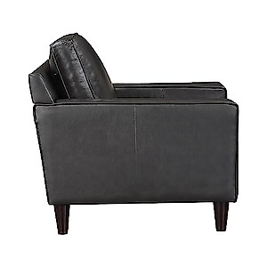 Lexicon Yesenia Leather Match Living Room Loveseat, Gray