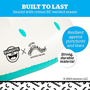 BigMouth x Squishmallows Heavy Duty Inflatable Snow Tube for Kids and Adults Winter Tubing Sled - Winston the Owl