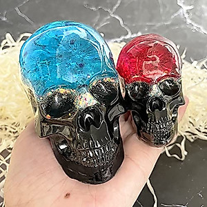 RESINWORLD Set of Large + Medium + Small 3D Skull Resin Molds, Flexible Clear Silicone Skull Head Molds, Silicone Molds for Resin, Clay, Candle Wax Casting, Halloween Home Decoration