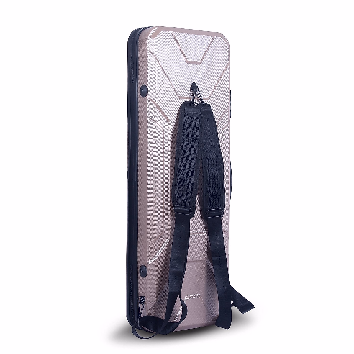 Crossrock 4/4 Violin Case | ABS Molded Hardshell with Combination Lock, Accessory Compartment, and Backpack Straps - Champagne (CRA420VFCH)