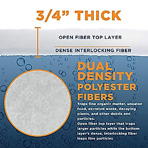 Master Pet Supply Premium Dual Density Aquarium Filter Pad Roll, Cut to Fit 12" by 72" Filtration Media for Freshwater, Saltwater Aquariums, Koi Ponds, Fish Reef Tank, Terrariums - Crystal Clear Water