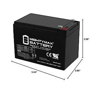 Mighty Max Battery 12V 15AH F2 Replacement for Long Way LW-6FM14EVX, LW-6FM14
