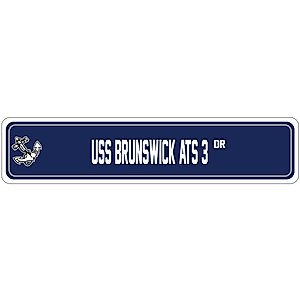 Brunswick ATS 3 Street Sign Towing Salvage and Rescue Navy Ship Veteran Sailor
