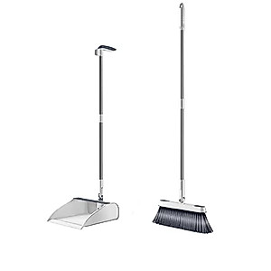 FEMUN,Brooms,Broom and Dustpan Set,Brooms for Sweeping Indoor,Broom Set,Broom and Dustpan Set Heavy Duty,Folding Broom,Cleaning Supplies,Cheap Broom-Can be Used for Office, Bedroom, Living Room.