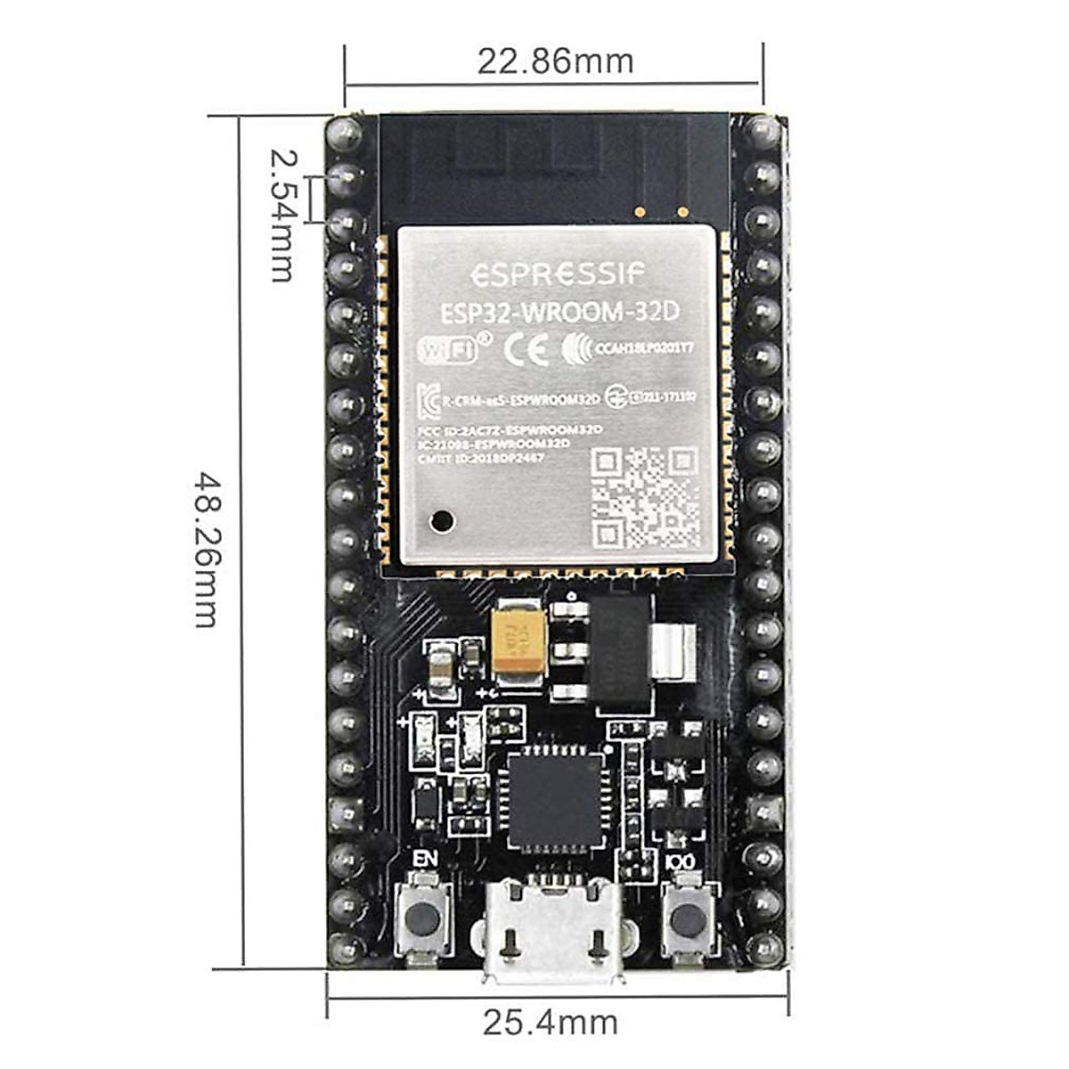 HiLetgo ESP-WROOM-32 ESP32 ESP-32S Development Board 2.4GHz Dual-Mode WiFi + Bluetooth Dual Cores Microcontroller Processor Integrated with Antenna RF AMP Filter AP STA for Arduino IDE