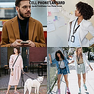 BFSD·DM Phone Lanyard,Cell Phone Lanyards for Around The Neck,Adjustable Nylon Phone Strap Crossbody Compatible with Most Smartphones with Full Coverage Case(Black)