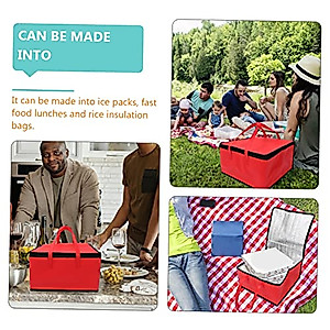 Zerodeko Insulation Bags Insulated Food Bag Foldable Warm Bag Lunch Bag Insulated Succulent Plush Toy Pizza Warmer Bag Insulated Grocery Bag Shopping Tote Zipper Tote Red Non-woven Fabric