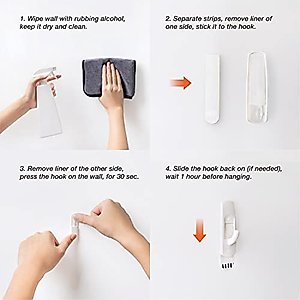 JELLYSUB 20 Hooks+40 Strips, Small Wire Toggle Hooks Value Pack, Organize Damage-Free Utility Hooks, Hanging Hooks Heavy Duty with Adhesive Strips, No Tools Wall Hooks for Hanging
