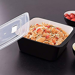 9 Piece Plastic Food Storage Containers w/lids with 2 injection colors. Multi sizes Containers. Microwave/Freezer & Dishwasher Safe - Steam Release Valve. BPA/Free (Black)
