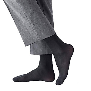 Cityelf 5 or 10 Pack Men Silk Socks Sheer Men Dress Socks Ultra Thin Nylon Sox Summer Cool Crew Socks