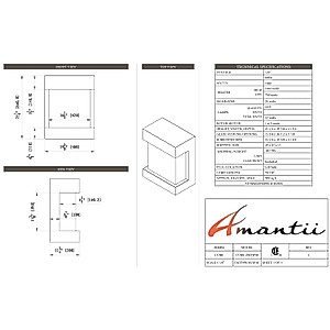 Amantii Stylish Cube 3-Sided Electric Fireplace