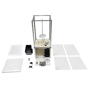 Silencear Vending Machine, 10.24”x10.24”x25.2” Commercial Gumball Vending Machine Gumball Bank Easy Installation Toy Vending Machine for Retail Stores, Amusement Parks, 25 Cents Only (White)