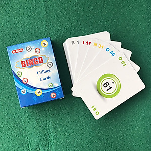 Yuanhe 2.5"X3.5" Bingo Calling Cards - Colorful and Durable Bingo Cards for Bingo Games, Complete Deck of 75 Numbers(B1-O75)