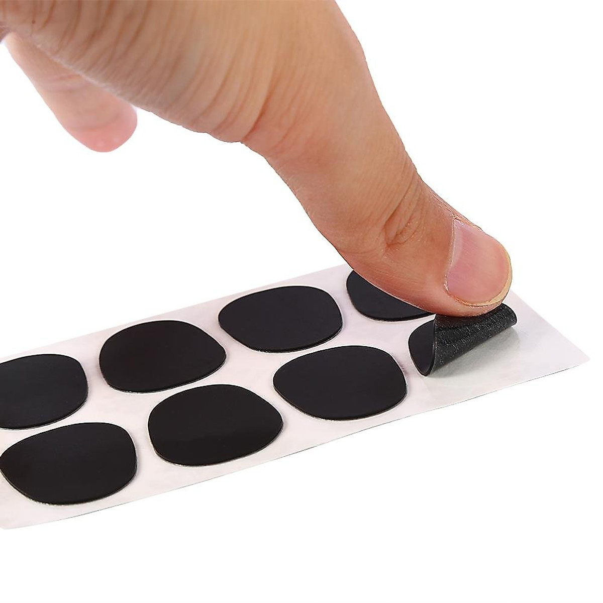 Fafeims 8Pcs Mouthpiece Patch Cushion Rubber Sax Mouthpiece Pad Cushion for Soprano Alto Tenor Saxophone Clarinet (Black 0.5mm Big Oval)