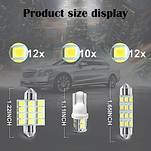 stymart 24 PCS Interior Car Lights, Dome Light Car Bulb Kit Set T10 31mm 41mm LED Interior Replacement Bulbs for Car Interior Lights Dome Lights Plate Lights Map Lights Door Lights License