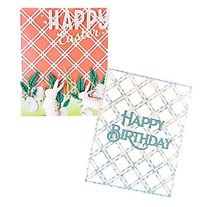 Ammsochy Cutting Dies 3D Backgrounds Frame Metal Stencils Scrapbooking Tools DIY Craft Carbon Steel Embossing Template for Paper Card Making Album Arts Crafts Supplies (Rhombus Layering)