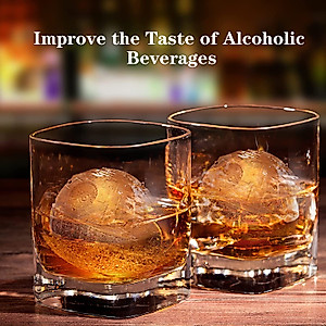 IXI Silicone Ice Cube Molds Whiskey Ice Ball Maker Chocolate Molds, Blue (Pack of 2)